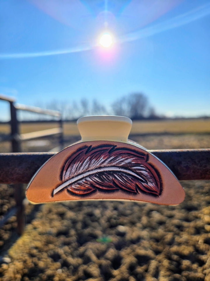 Tooled Leather Western Hair Clips – Roeser Leather